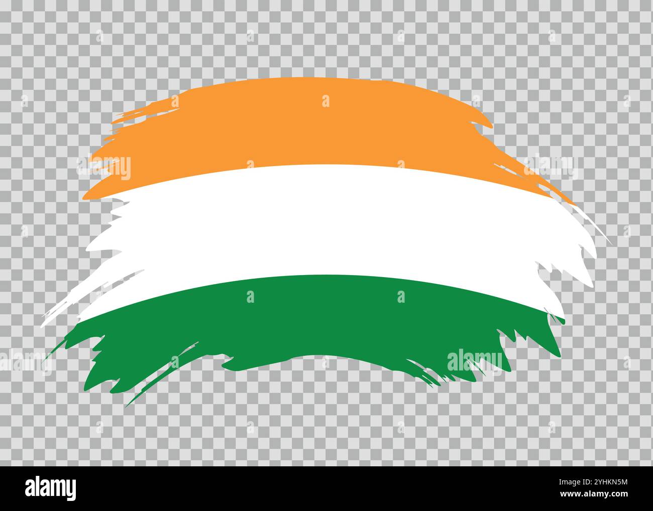 Flag of India with distressed paint stroke brush effect on isolated ...