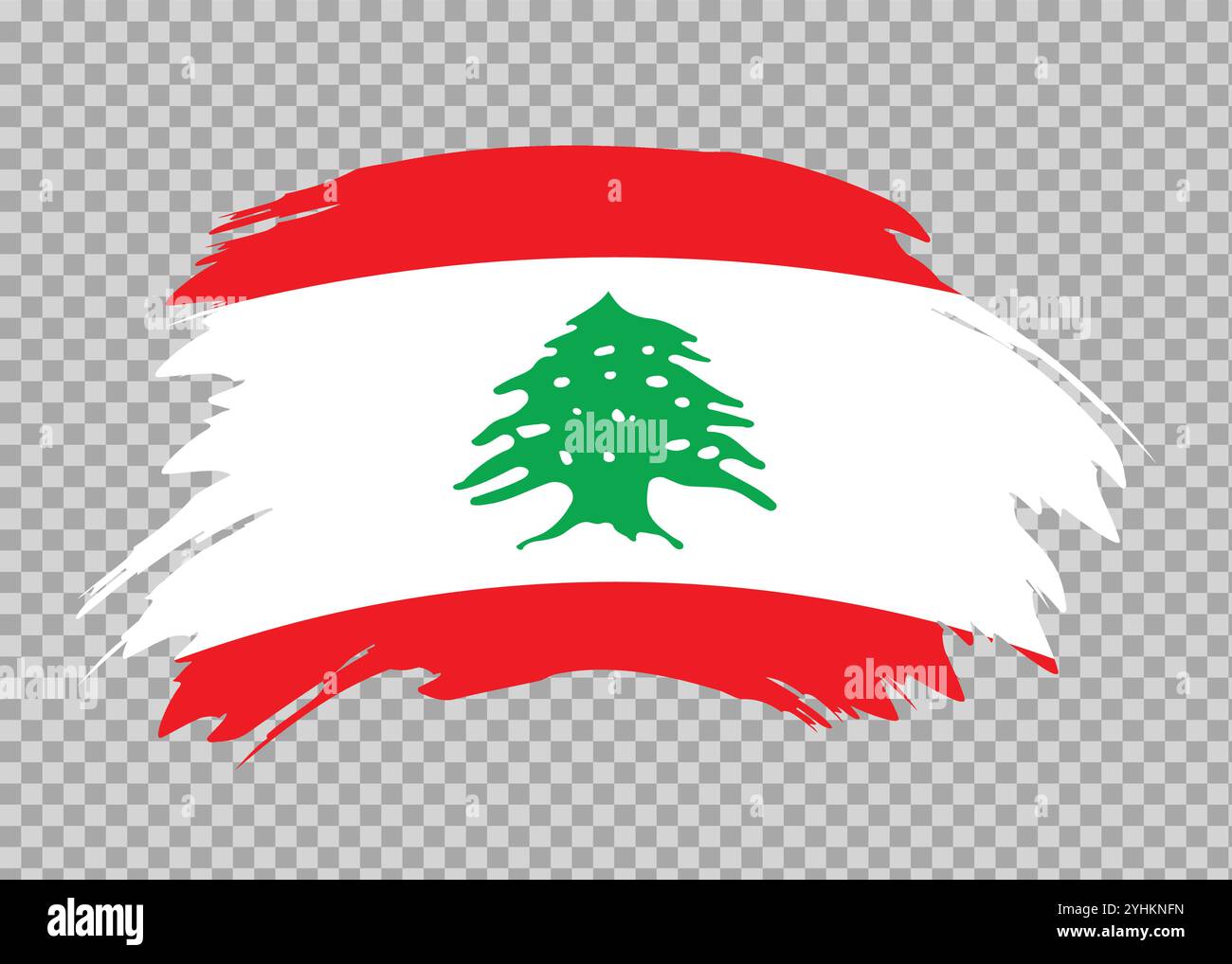 Flag of Lebanon with distressed paint stroke brush effect on isolated ...