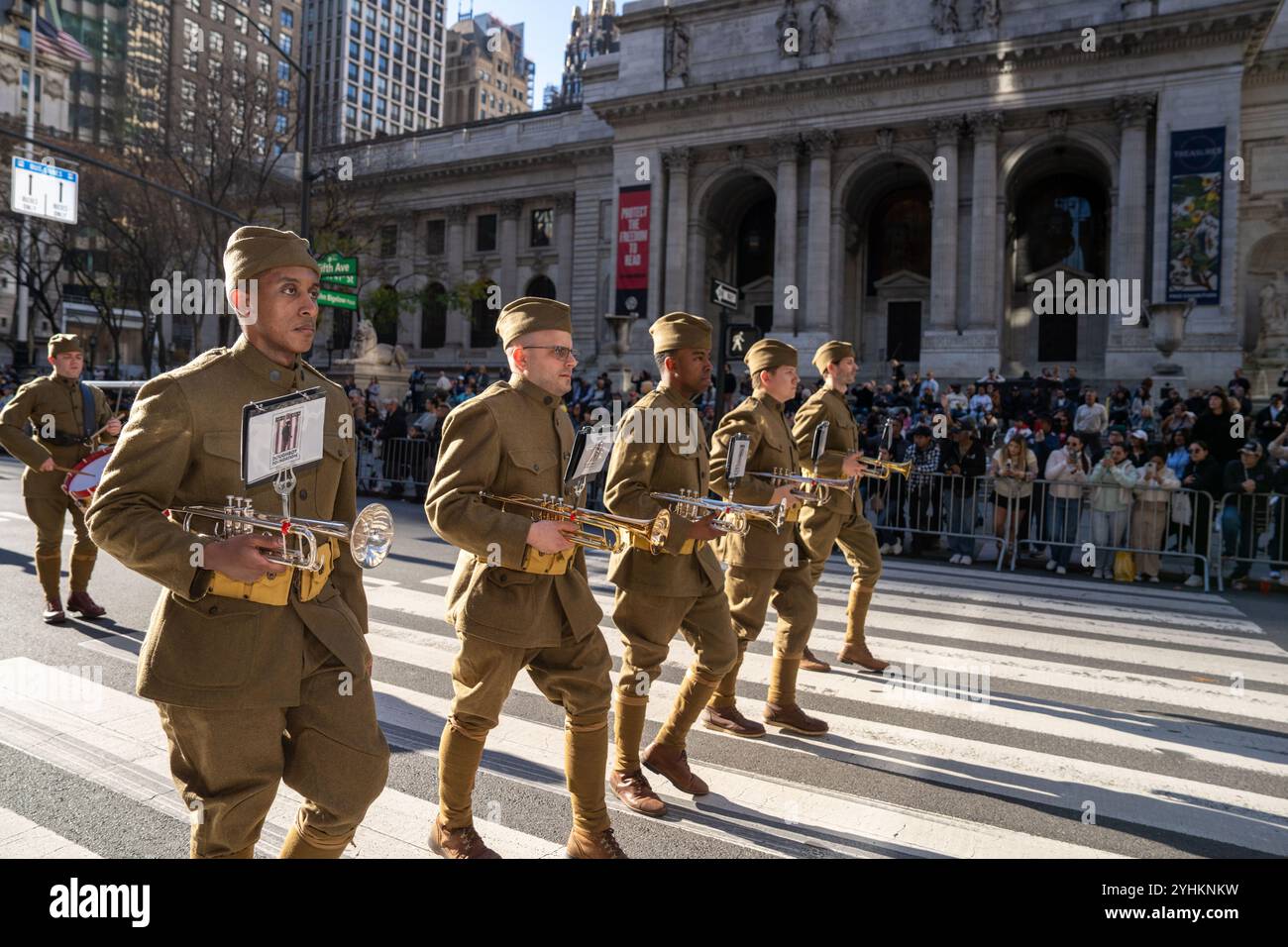 People march in the NYC Veteran's Day Parade in New York, New York, on ...
