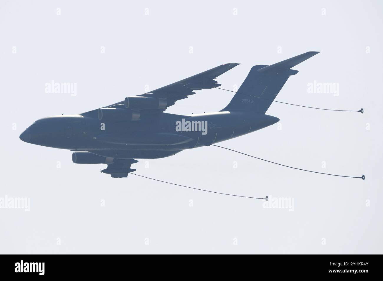 A Chinese Air Force's Y-20U tanker aircraft performs flight ...