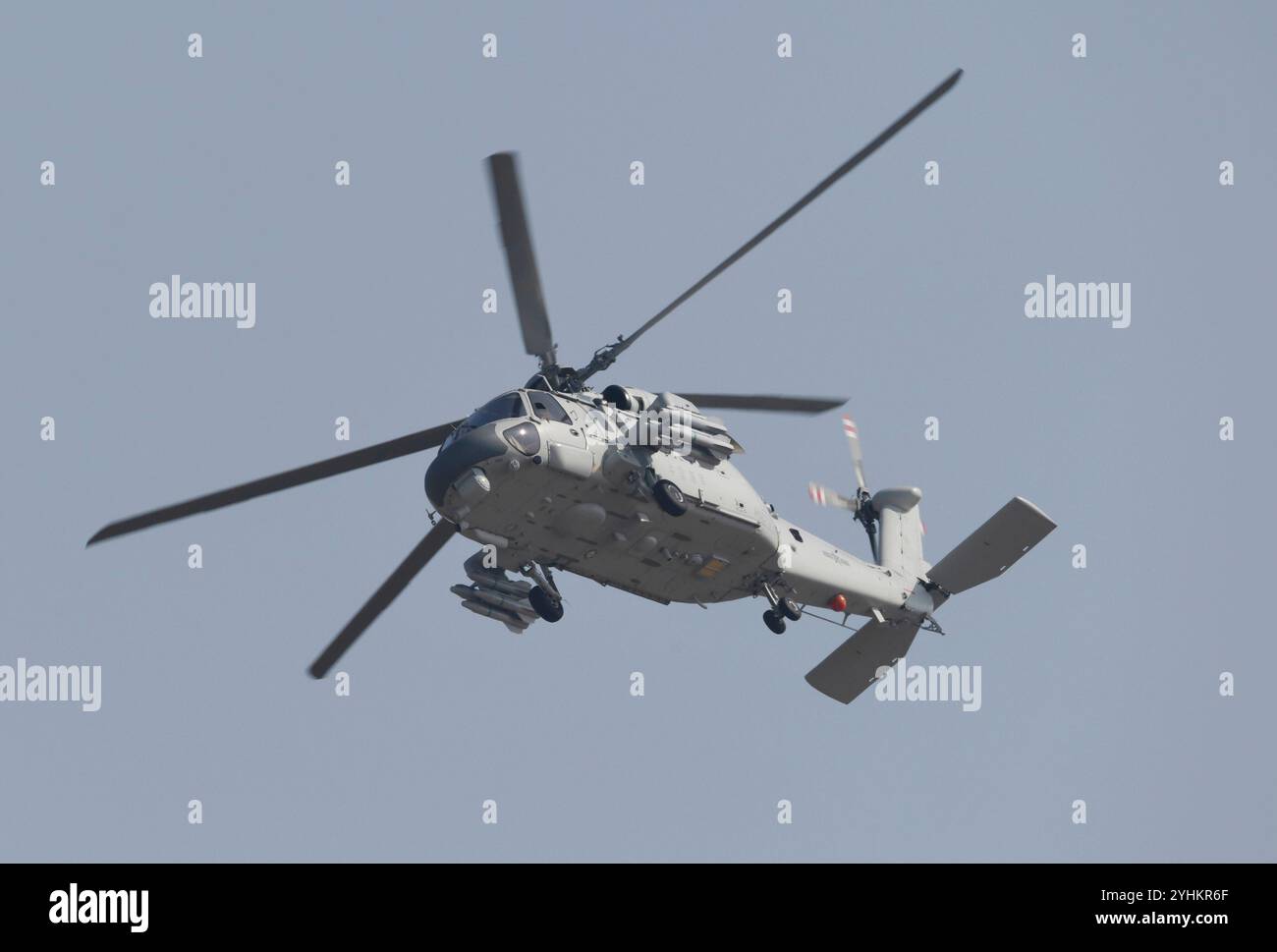 A Chinese Navy's Z-20 shipborne helicopter performs flight ...