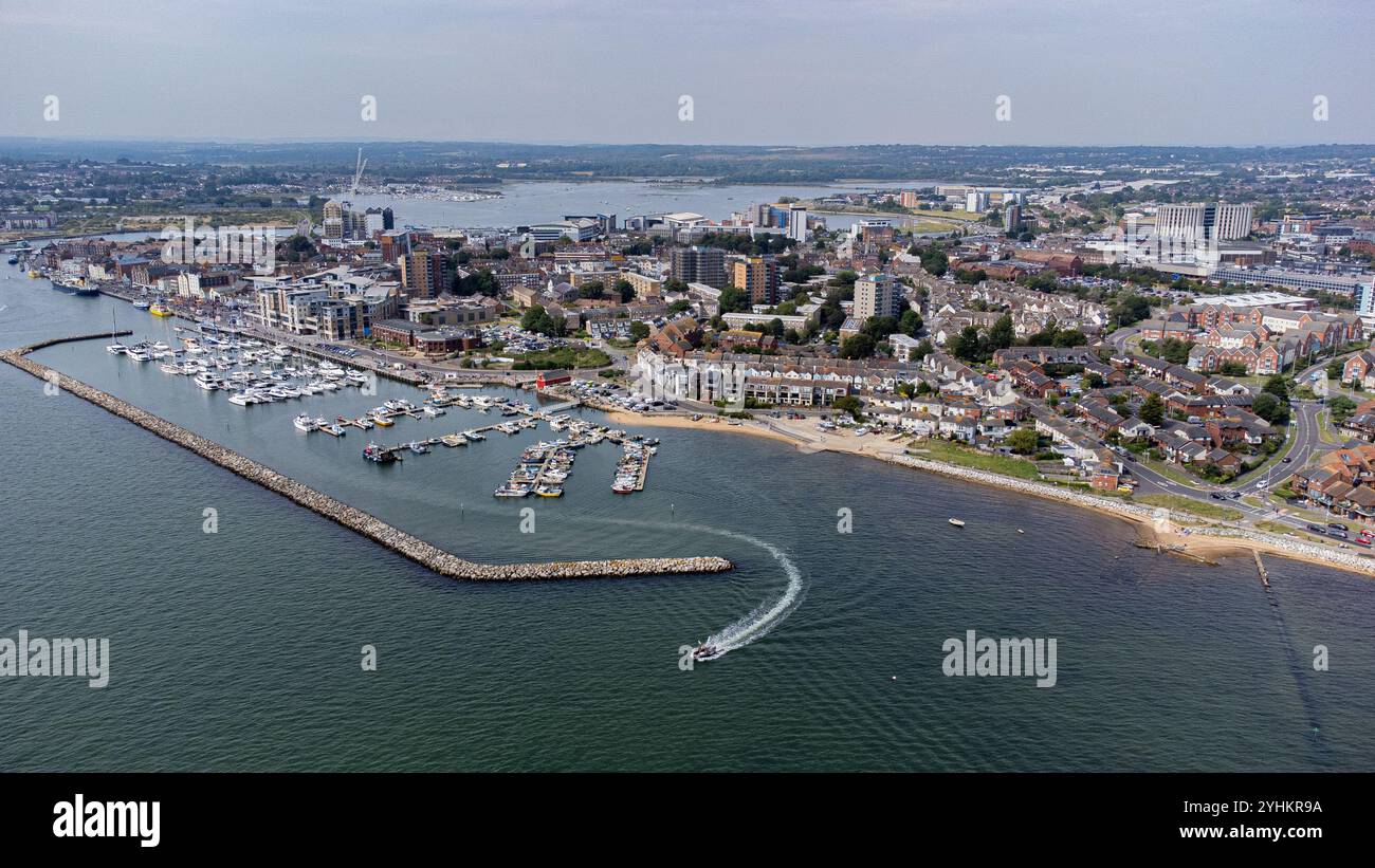 Poole Harbour And Marina In Dorset shot From The Air Stock Photo - Alamy