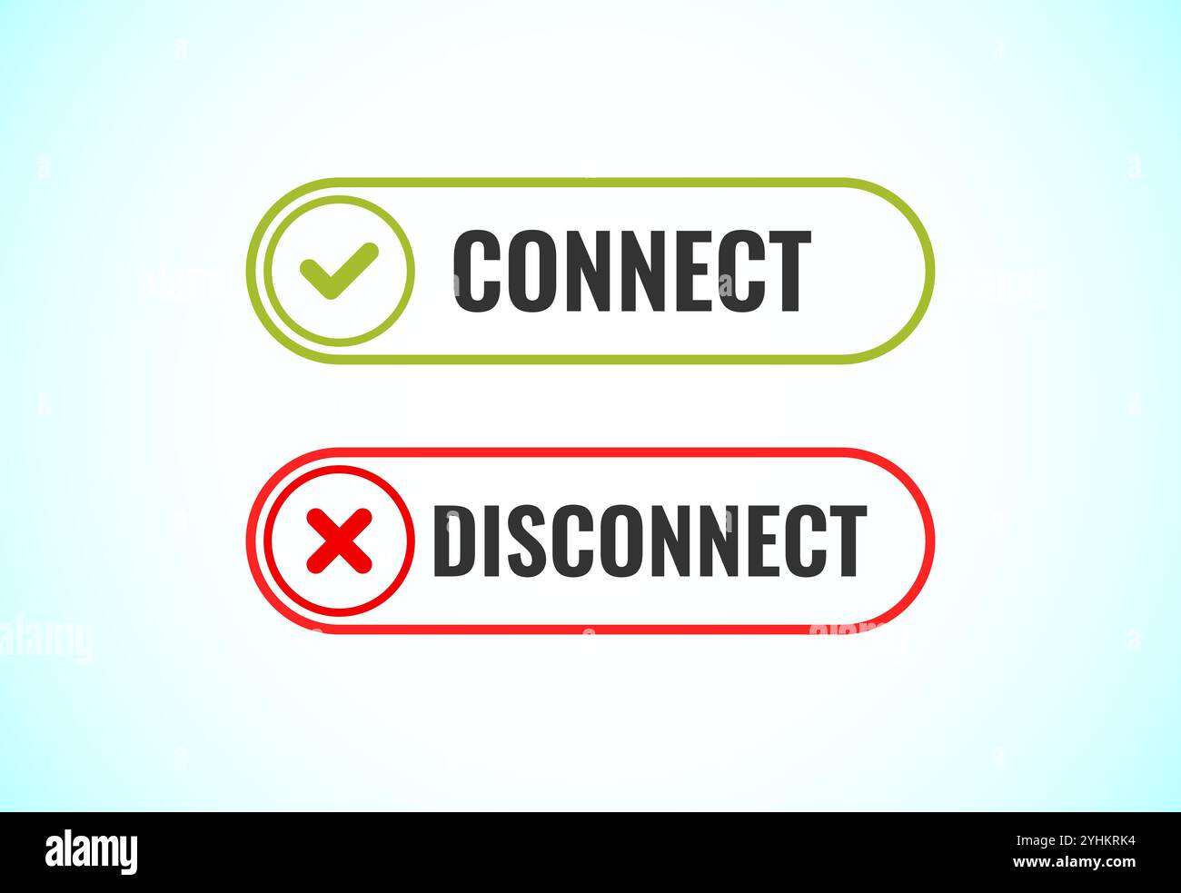 Connect and Disconnect buttons Stock Vector Image & Art - Alamy