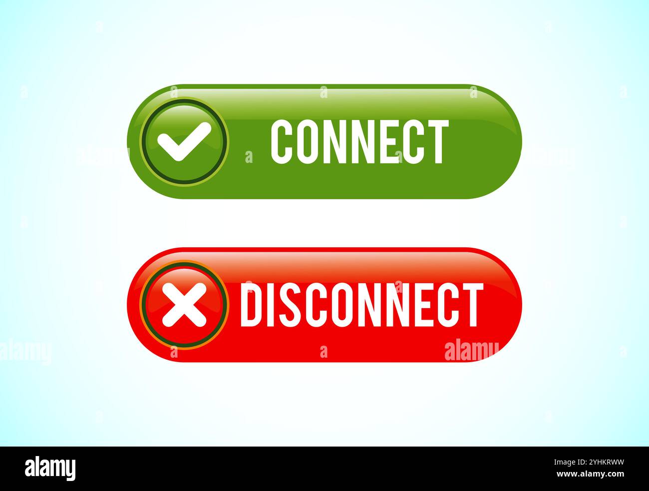 Connect and Disconnect buttons Stock Vector Image & Art - Alamy