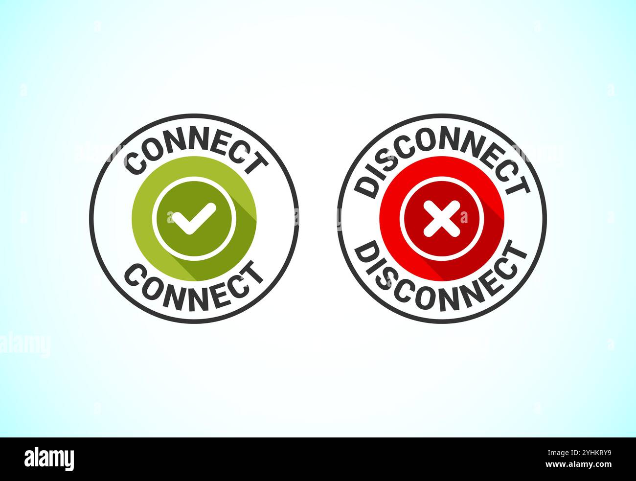 Connect and Disconnect buttons Stock Vector Image & Art - Alamy