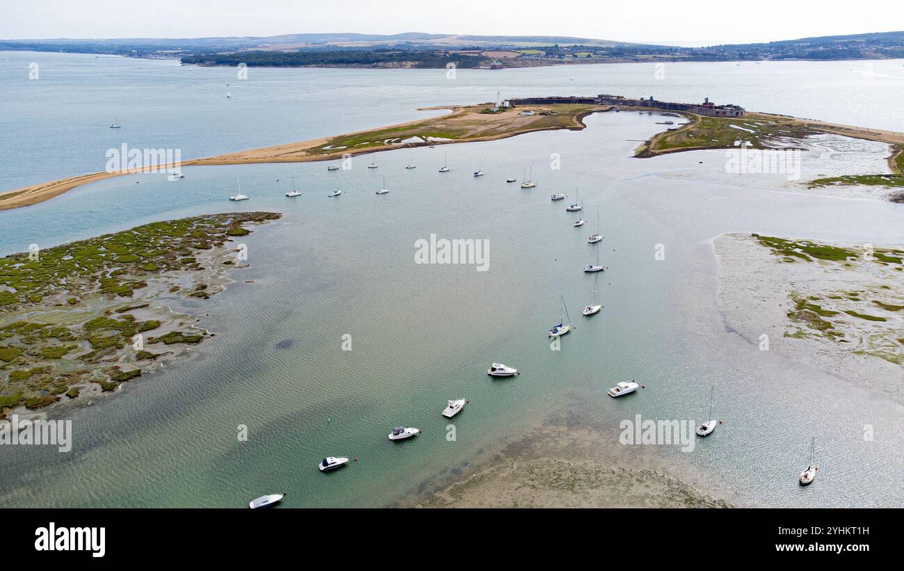 Lymington and Keyhaven Marshes In Dorset Aerial View Including Hurst ...
