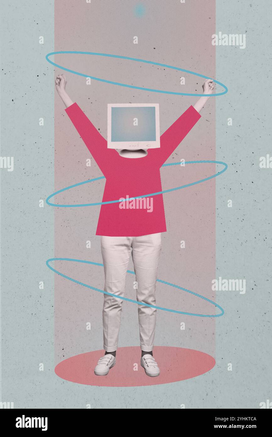 3D photo collage template trend artwork sketch of aged woman headless ...