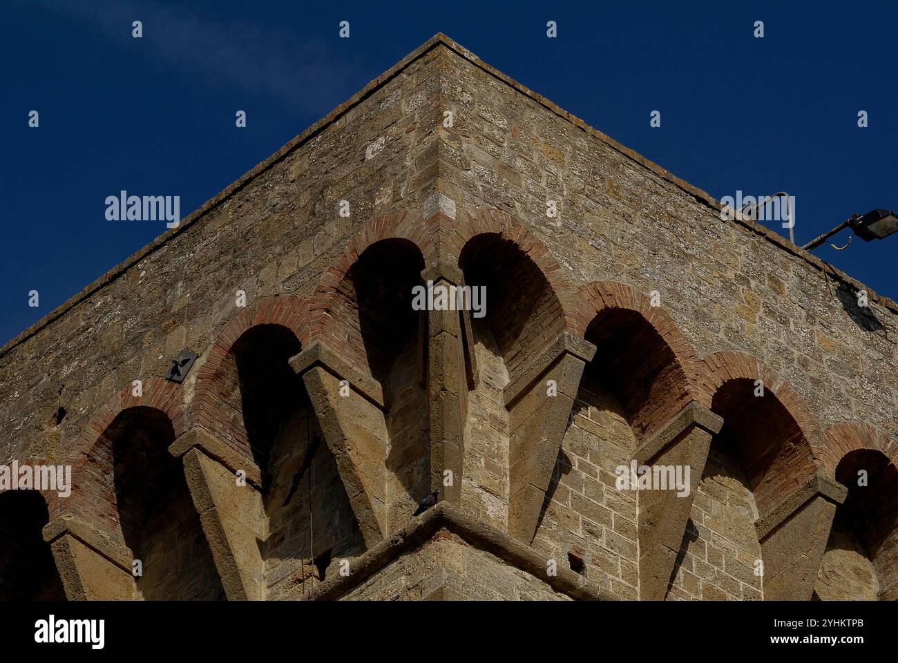 Machicolations on the forbidding Fortezza Medicea or Medici Fortress at ...