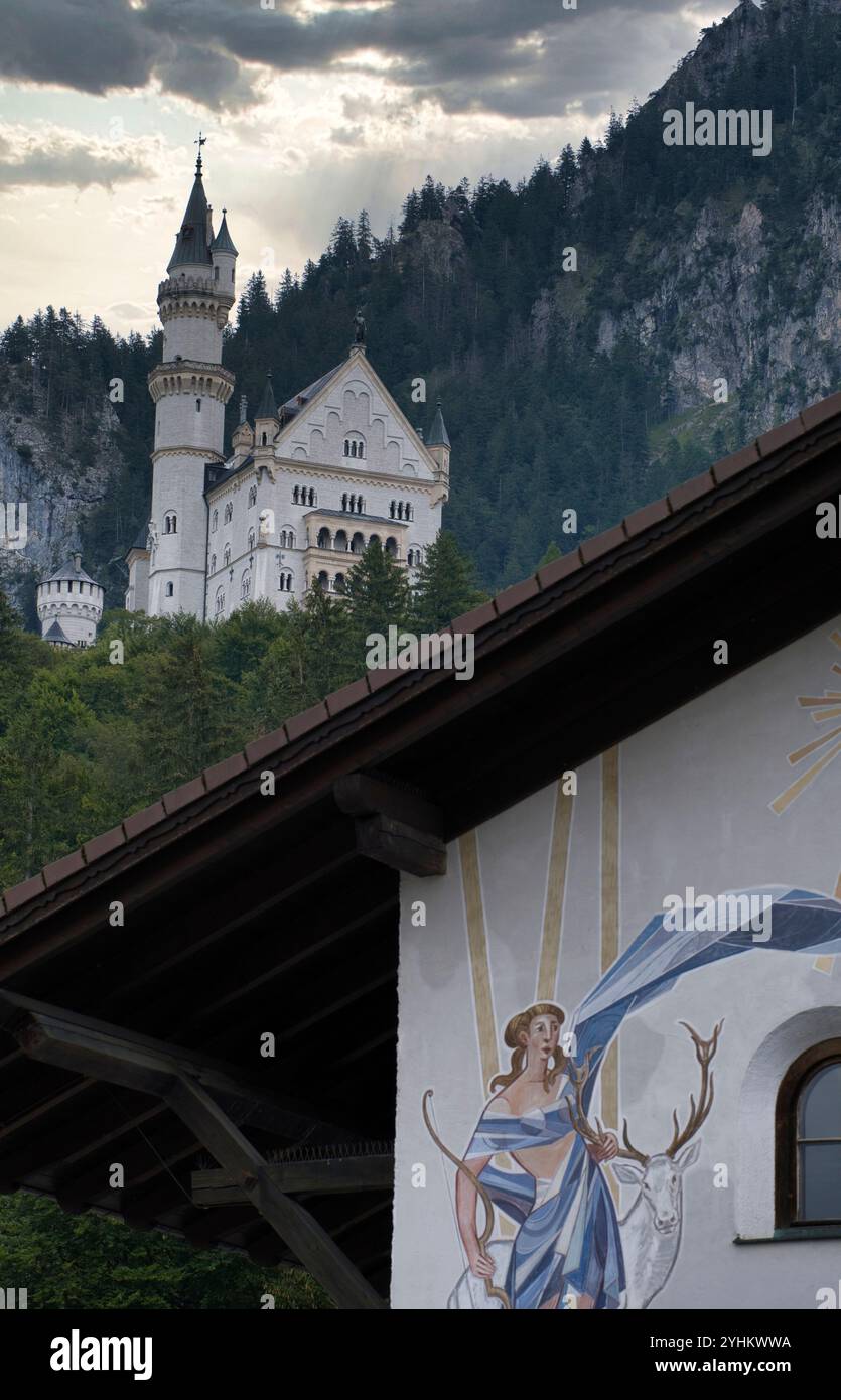 Hohenschwangau and Neuschwanstein fairy tale castle ,Germany Stock Photo - Alamy