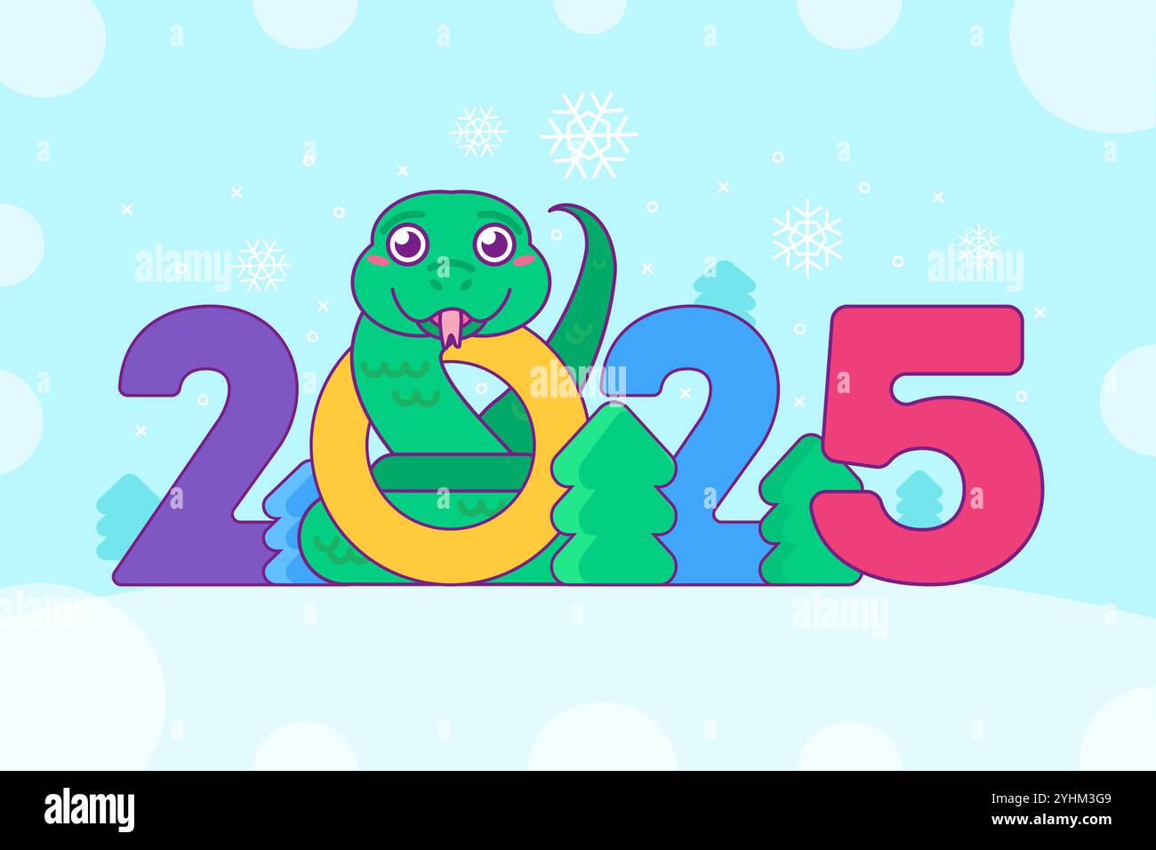 Horizontal 2025 Chinese New Year of Snake poster with date 2025 and ...