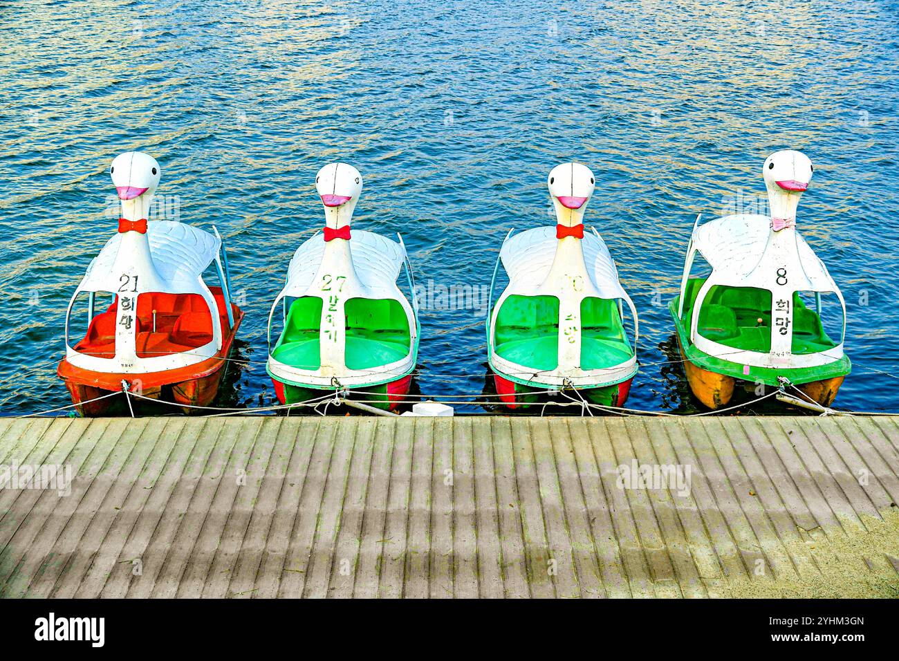 Whimsical swan boats hi-res stock photography and images - Alamy
