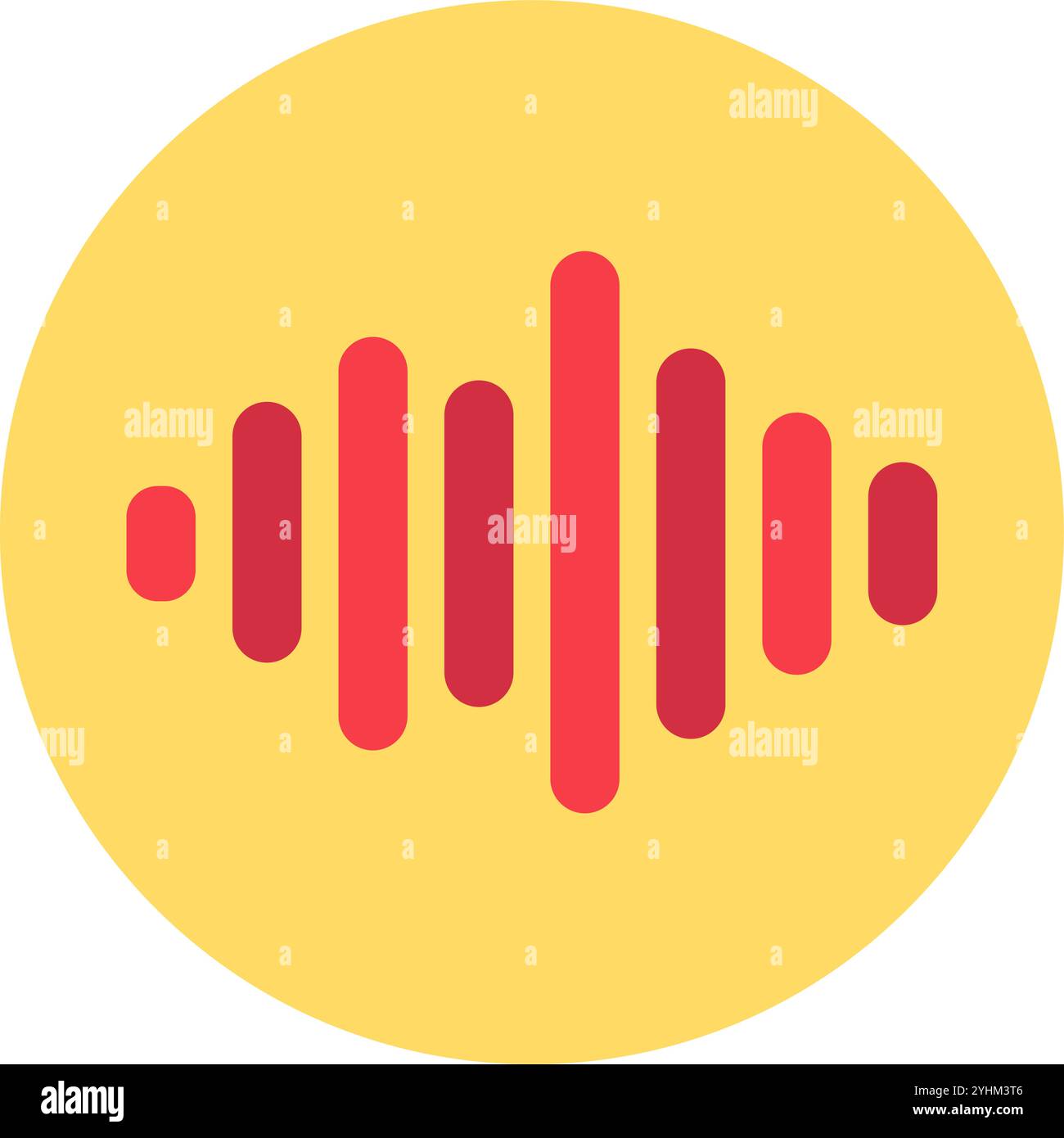 Sound wave round sticker. Unique pulse of audio frequencies, abstract ...