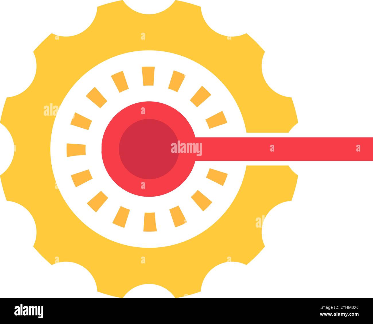 Gear wheels and transmission round sticker. Energy of rotation, abstract techno circle icon for ...