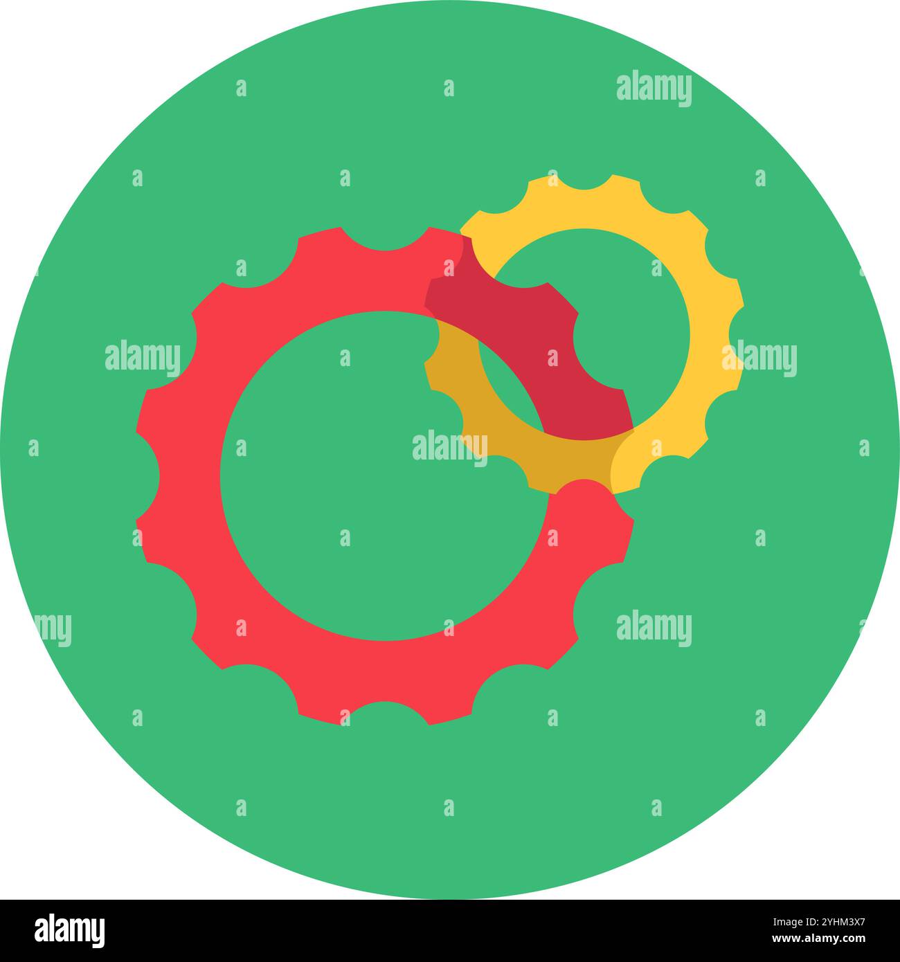 Gear cooperation round sticker. Unity and team collaborative, abstract ...