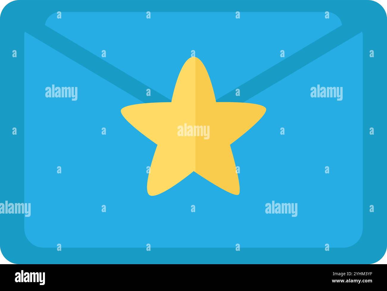 Closed paper envelope sealed with star shaped stamp icon. High priority ...