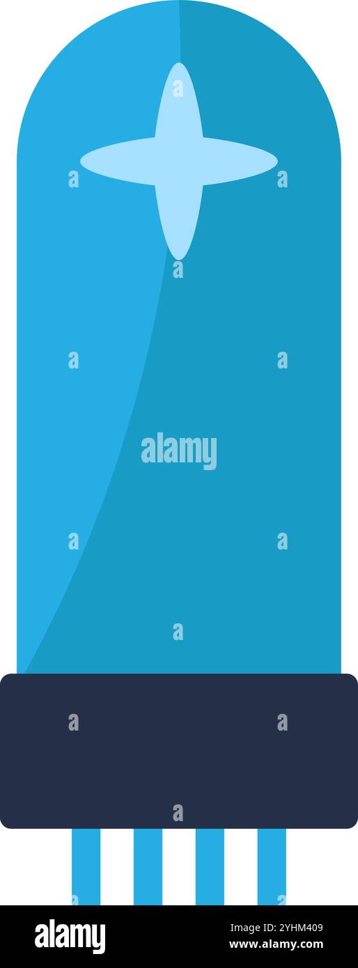 Lamp LED bulb round sticker. Cathode ray tube, abstract techno icon for ...