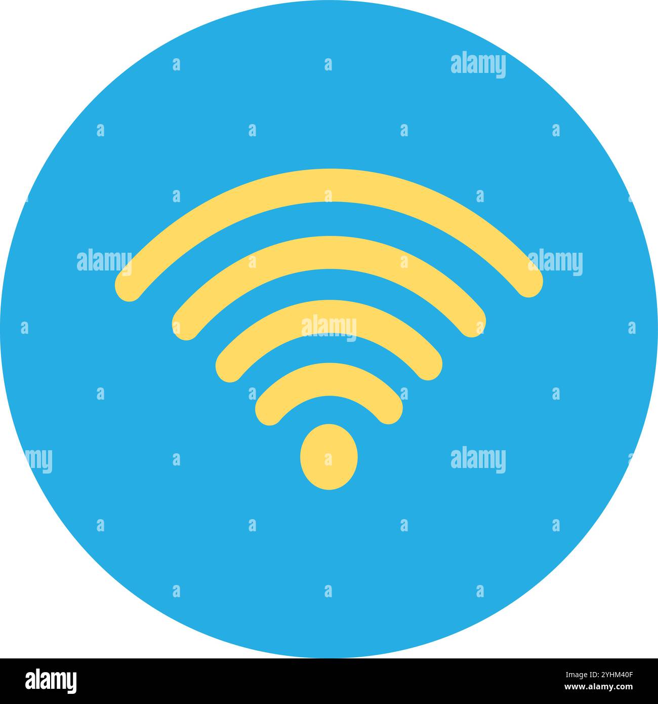 WiFi wave technology round sticker. Wireless router to robust signal ...