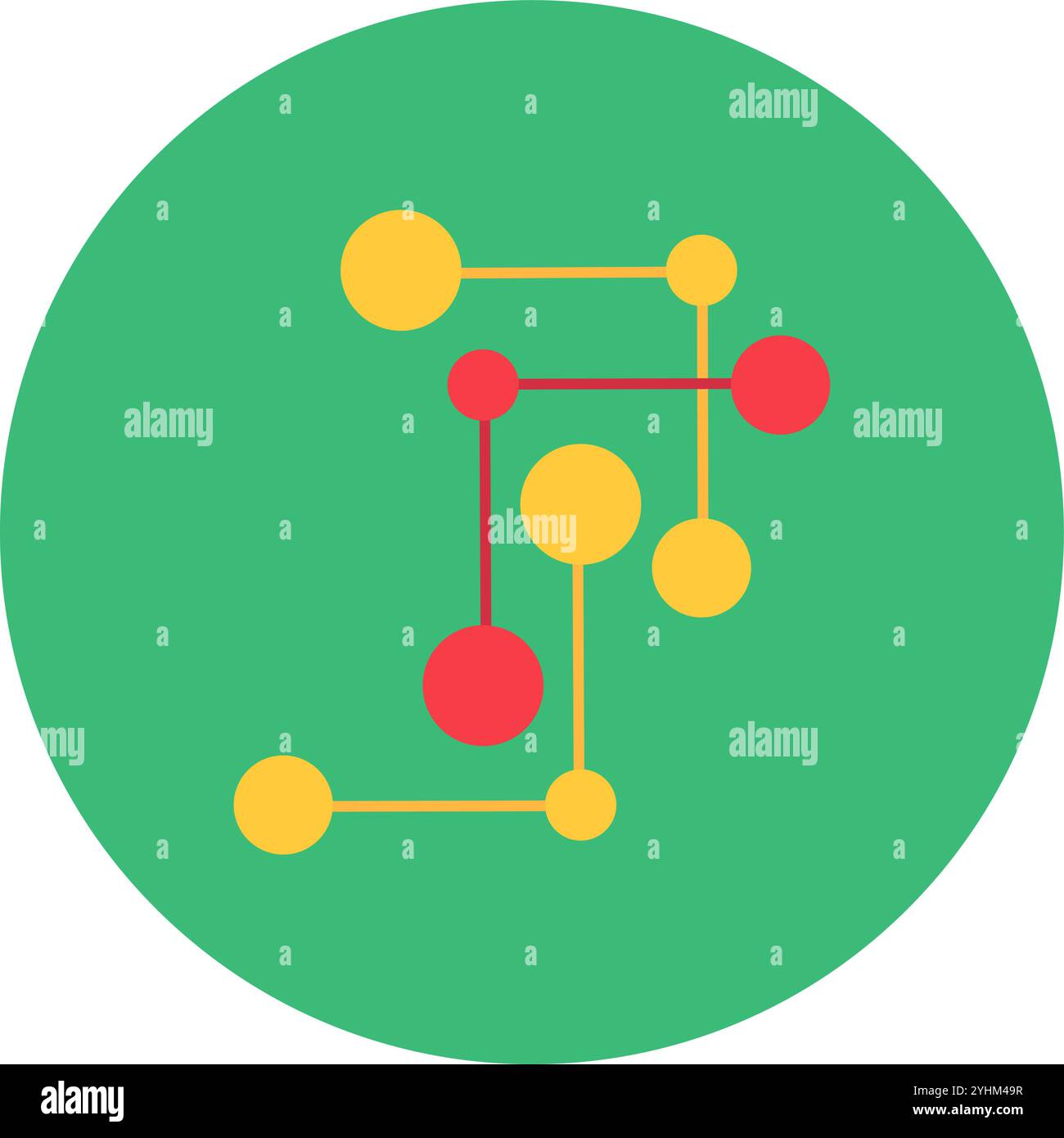 Structure, community round sticker. Unified group icon, abstract techno ...