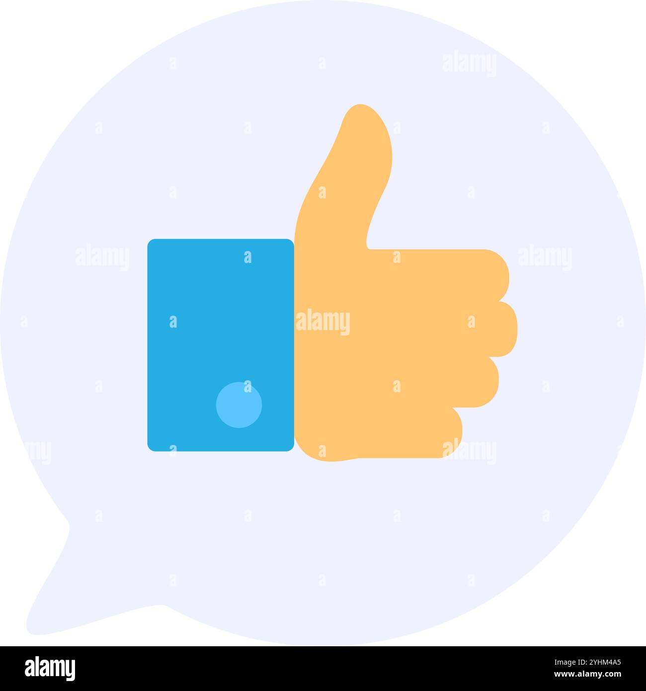 Thumbs up gesture inside speech bubble icon. Recognition of correctness ...