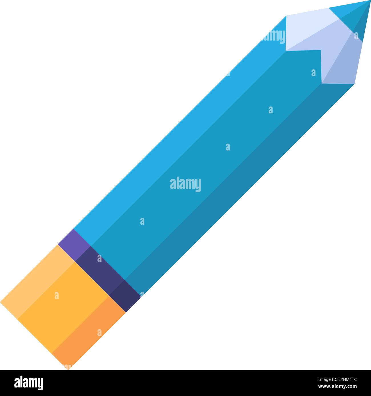 Sharpened wooden pencil drawing tool icon. Colored children pencil for ...