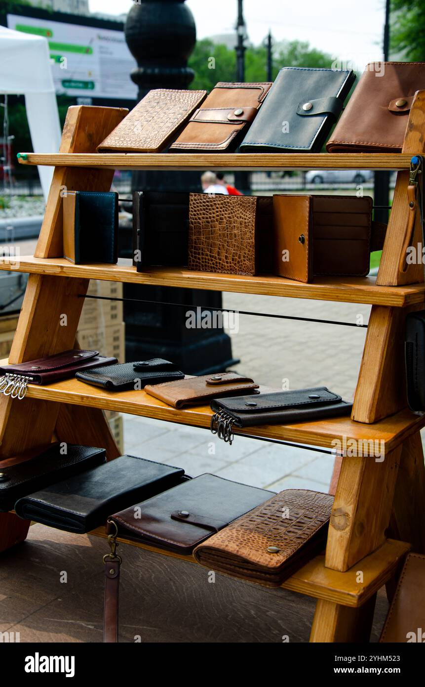 Designer and handmade leather goods Stock Photo - Alamy