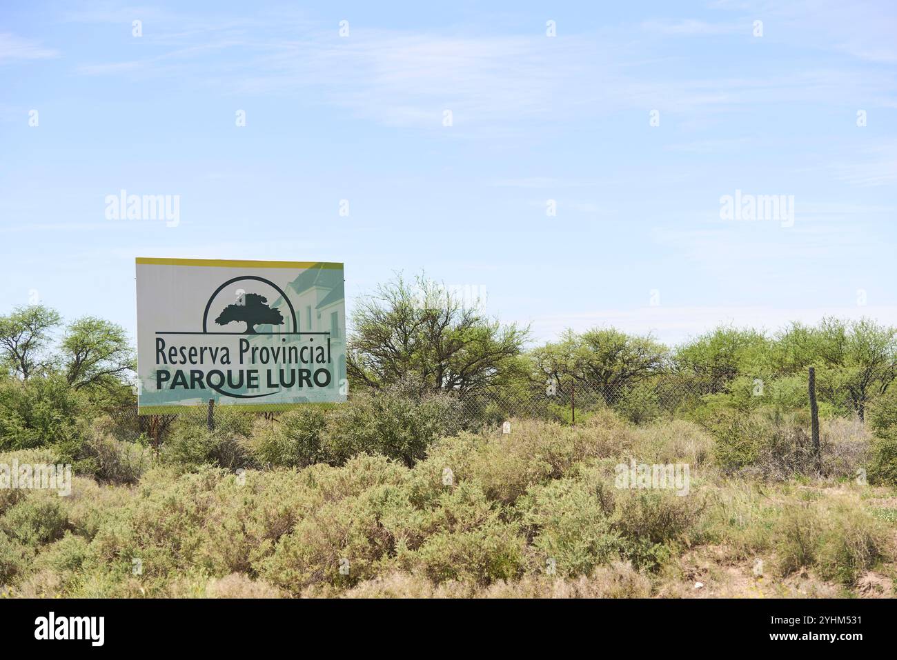 La Pampa, Argentina; Nov 20, 2023: Parque Luro provincial reserve sign ...