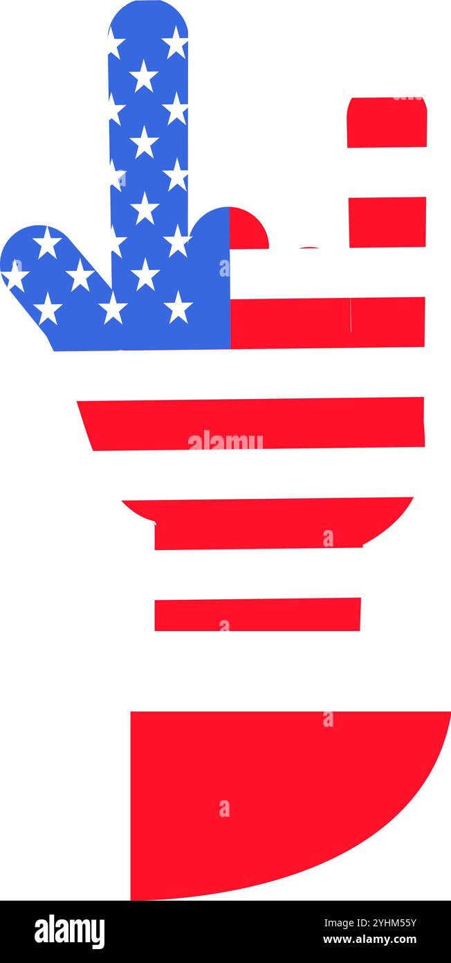 Vector illustration of a rock sign from the collection of American flag ...