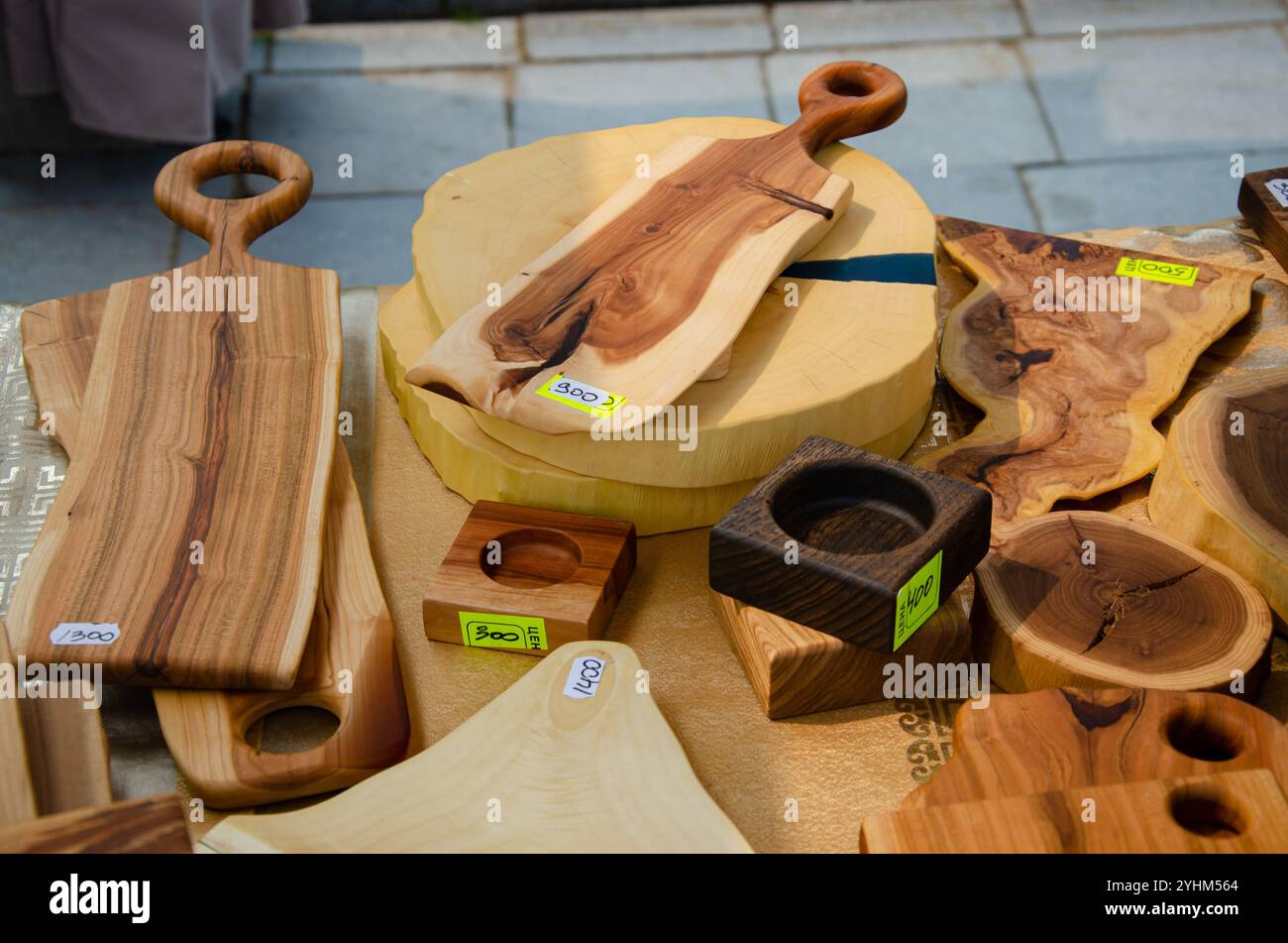 Products and items made of hard wood Stock Photo - Alamy