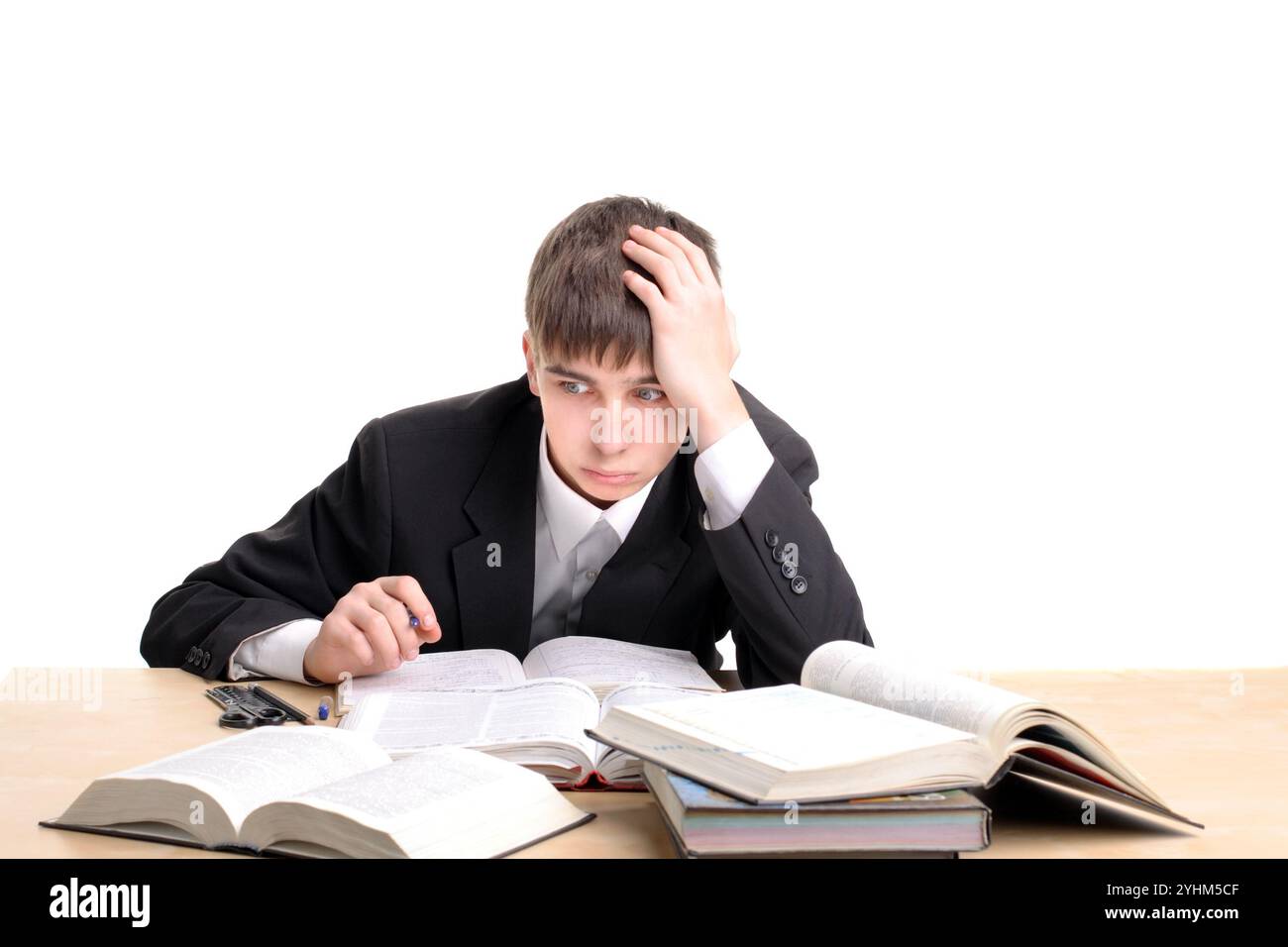 A teenager studying hard for the exam Stock Photo - Alamy