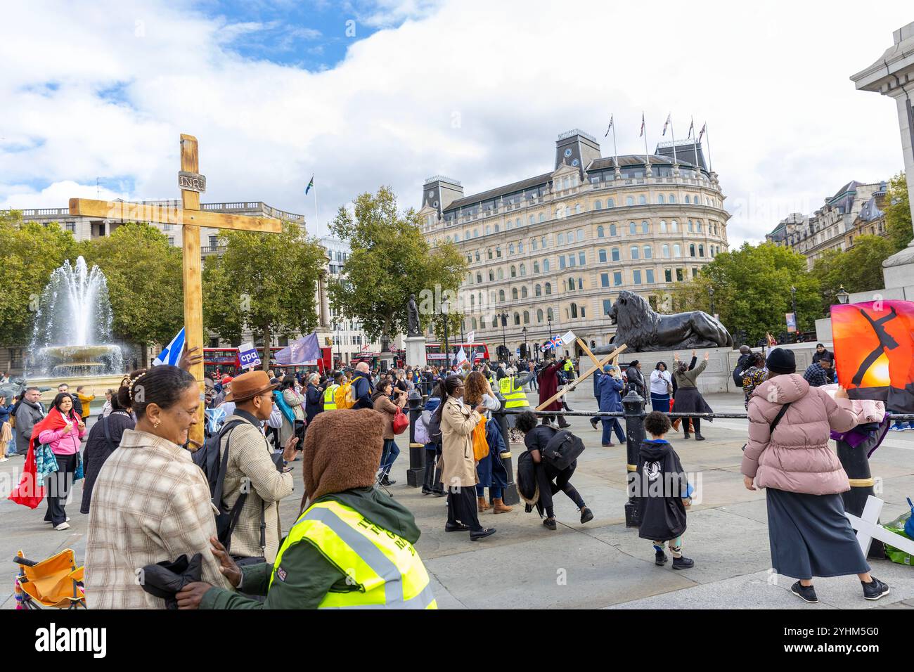 Participants gather and march during their March for Jesus in central ...