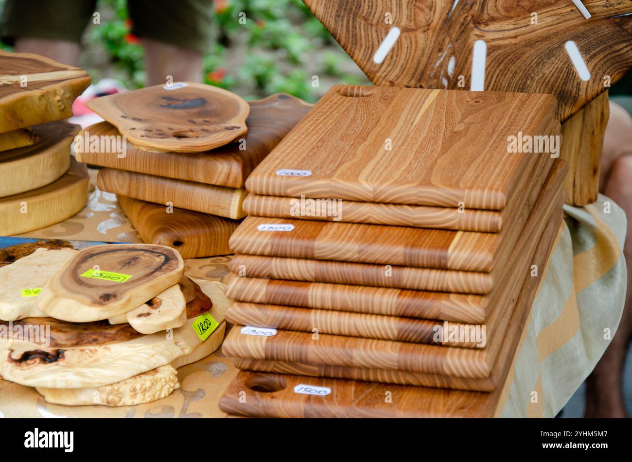 Products and items made of hard wood Stock Photo - Alamy
