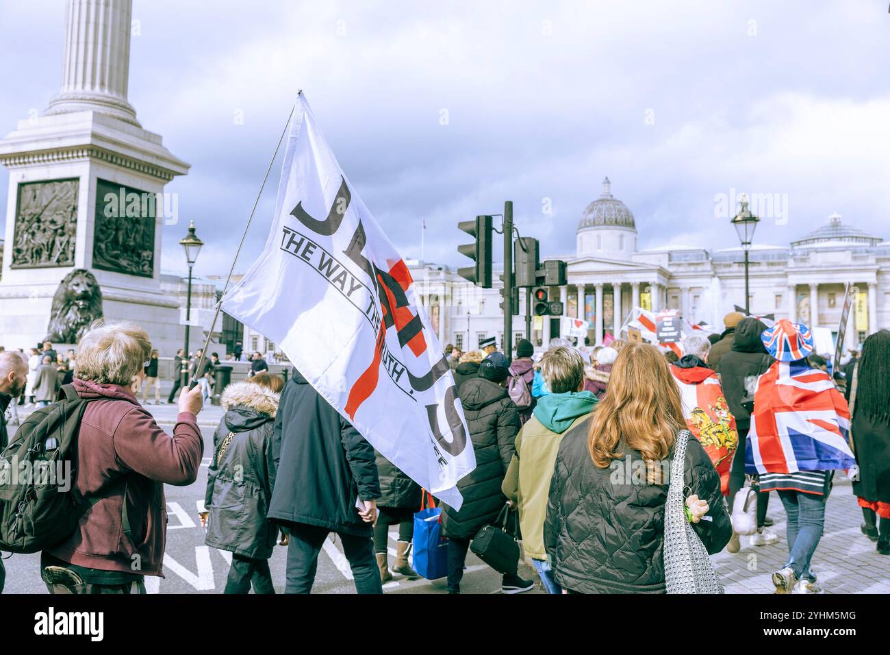 Participants gather and march during their March for Jesus in central ...