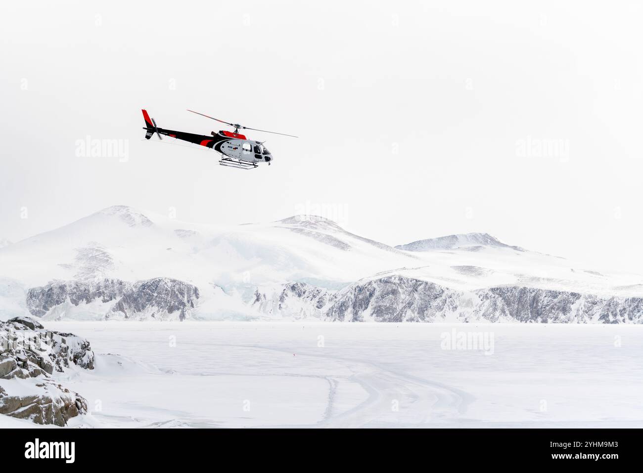 A German BGR helicopter used in Terre Victoria to transport geologists ...