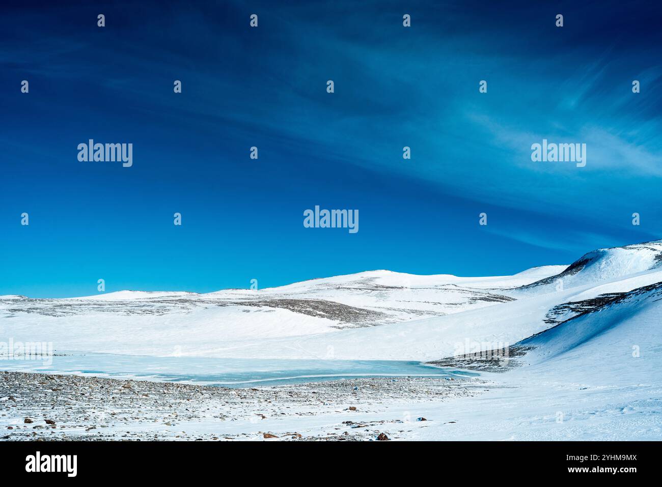 A frozen lake at the heart of a landscape near the Mario Zucchelli ...