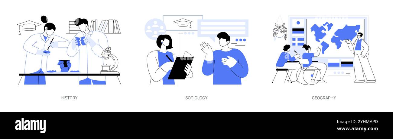 Social science isolated cartoon vector illustrations se Stock Vector ...