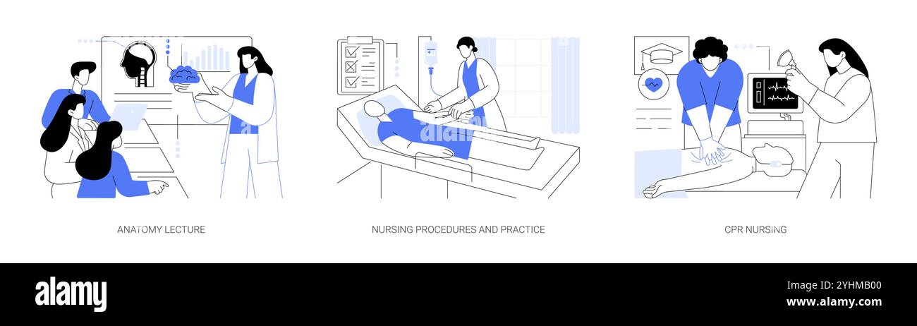 Degree in Nursing isolated cartoon vector illustrations se Stock Vector ...