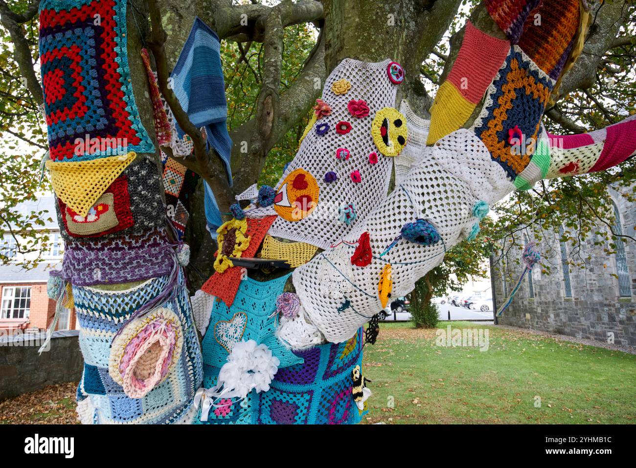 yarn bombing outdoor tree crochet buncrana, county donegal, republic of ...