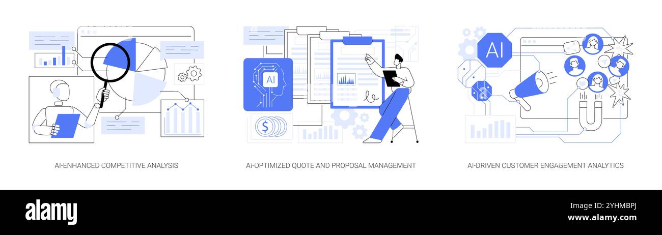 Ai In Sales Management Abstract Concept Vector Illustrations Stock
