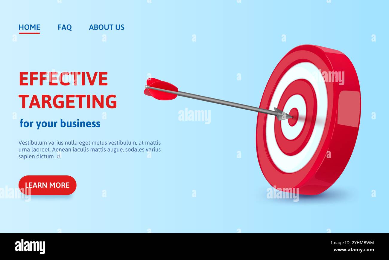 Effective targeting for business. Red bullseye target with bow arrow ...