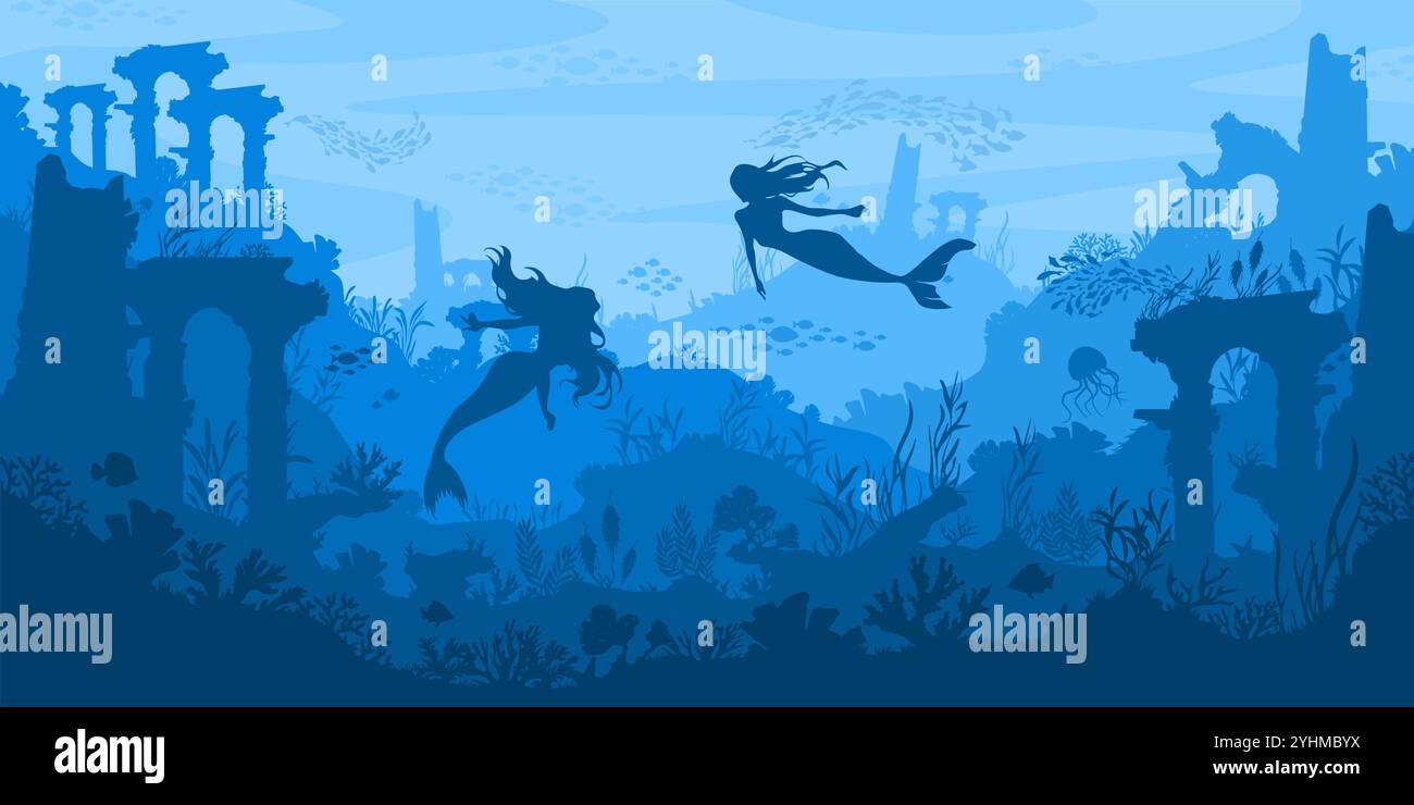 Submerged ruins Stock Vector Images - Alamy