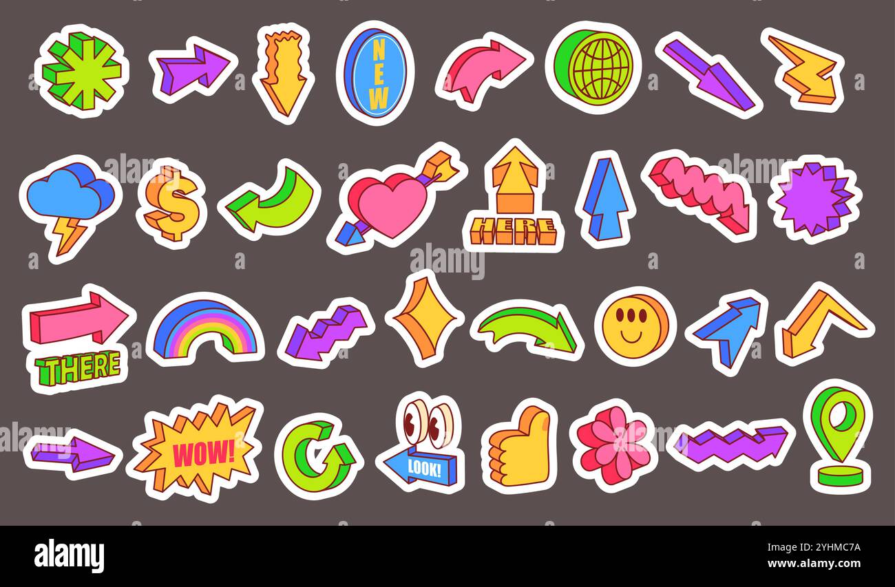 Y2k stickers Stock Vector Images - Alamy