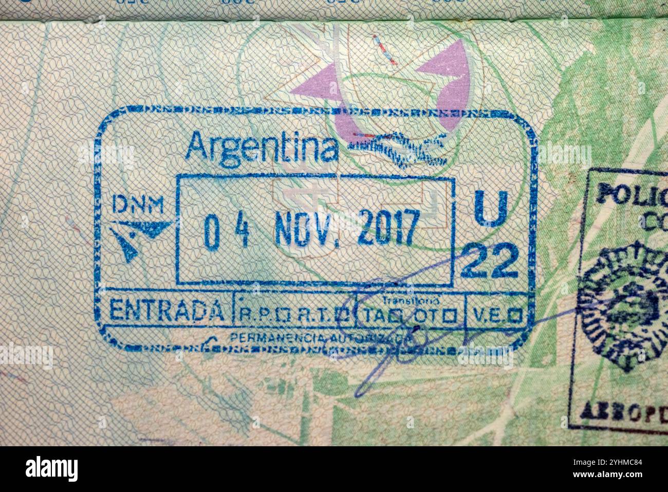 Brighton, November 12th 2024: Passport stamp for Argentina Stock Photo ...