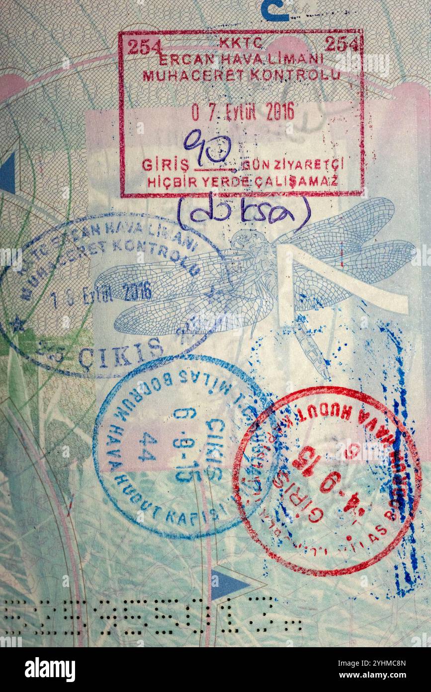 Brighton, November 12th 2024: Passport stamp for Turkey Stock Photo - Alamy