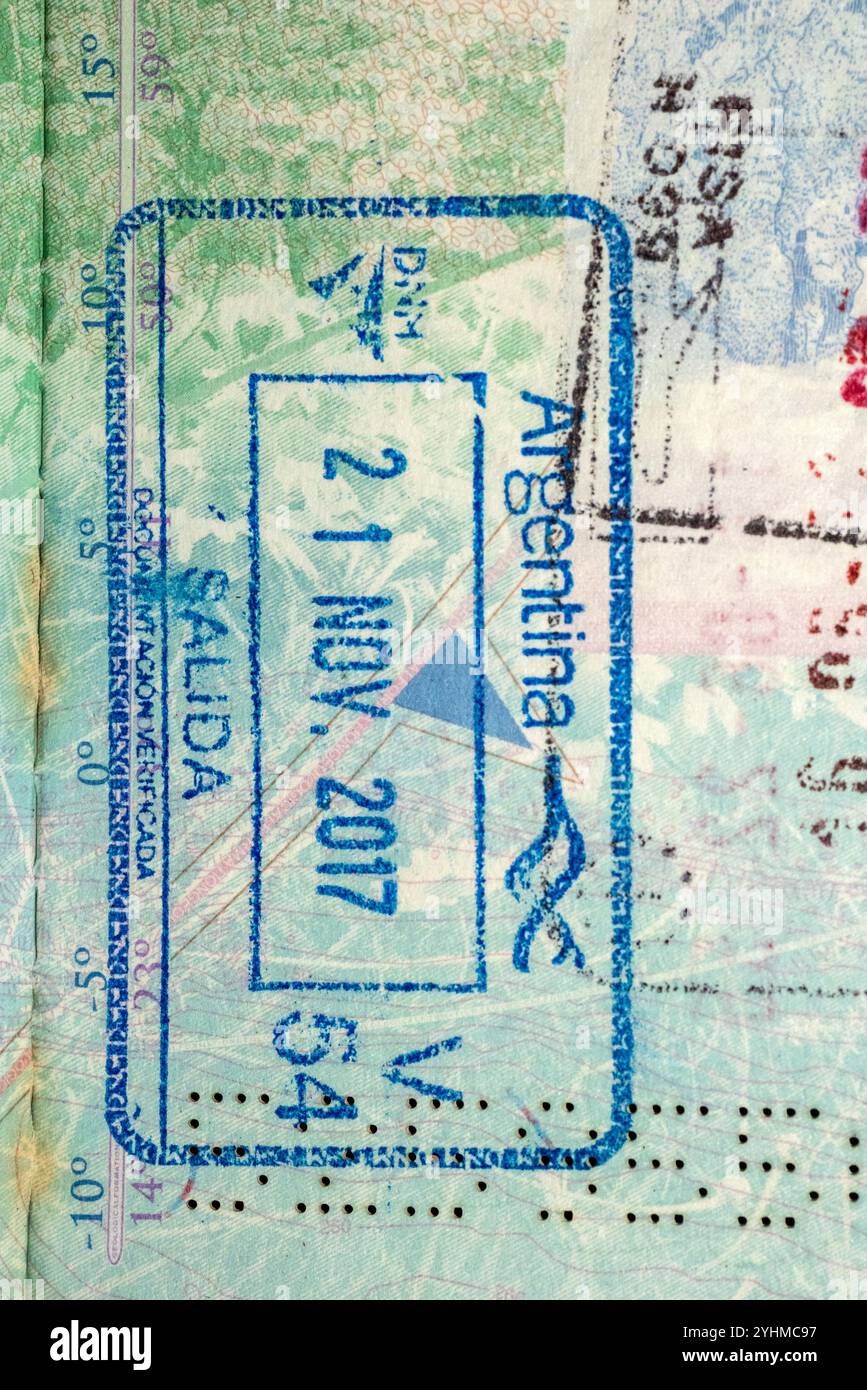 Brighton, November 12th 2024: Passport stamp for Argentina Stock Photo ...