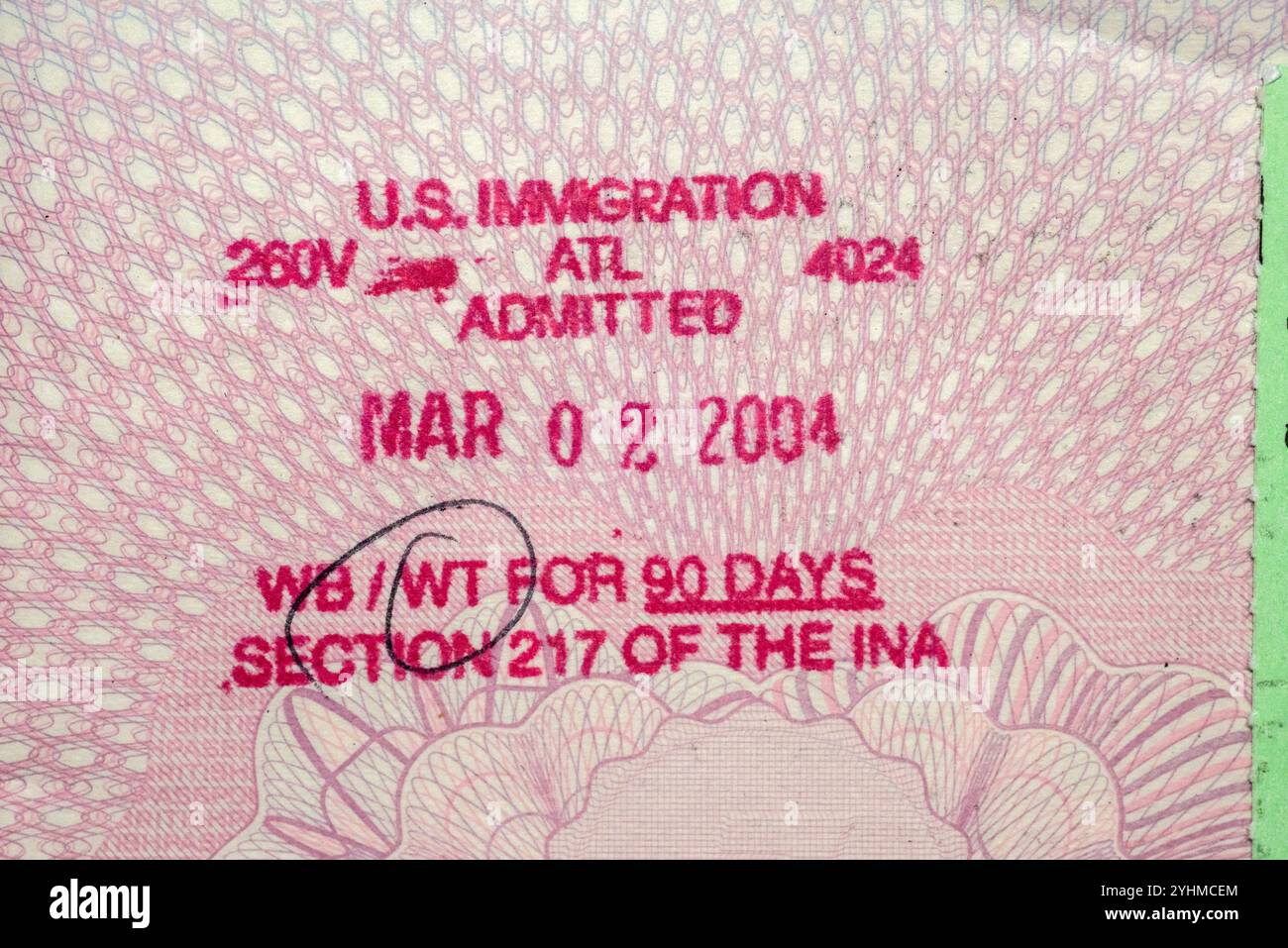 Brighton, November 12th 2024: Passport stamp for USA Stock Photo - Alamy