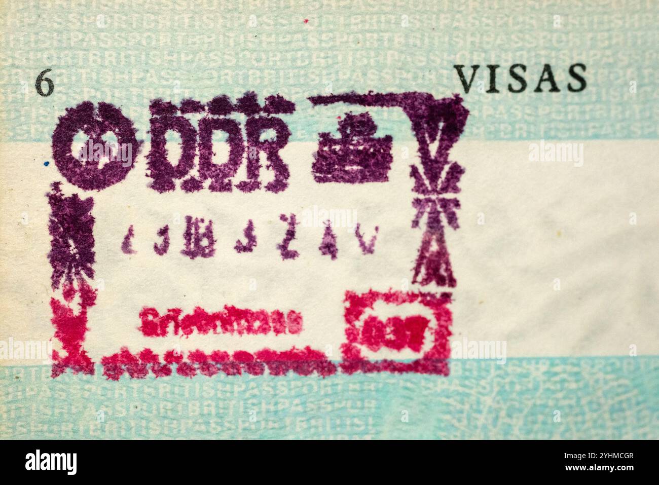 Brighton, November 12th 2024: Passport stamp for the DDR Stock Photo ...