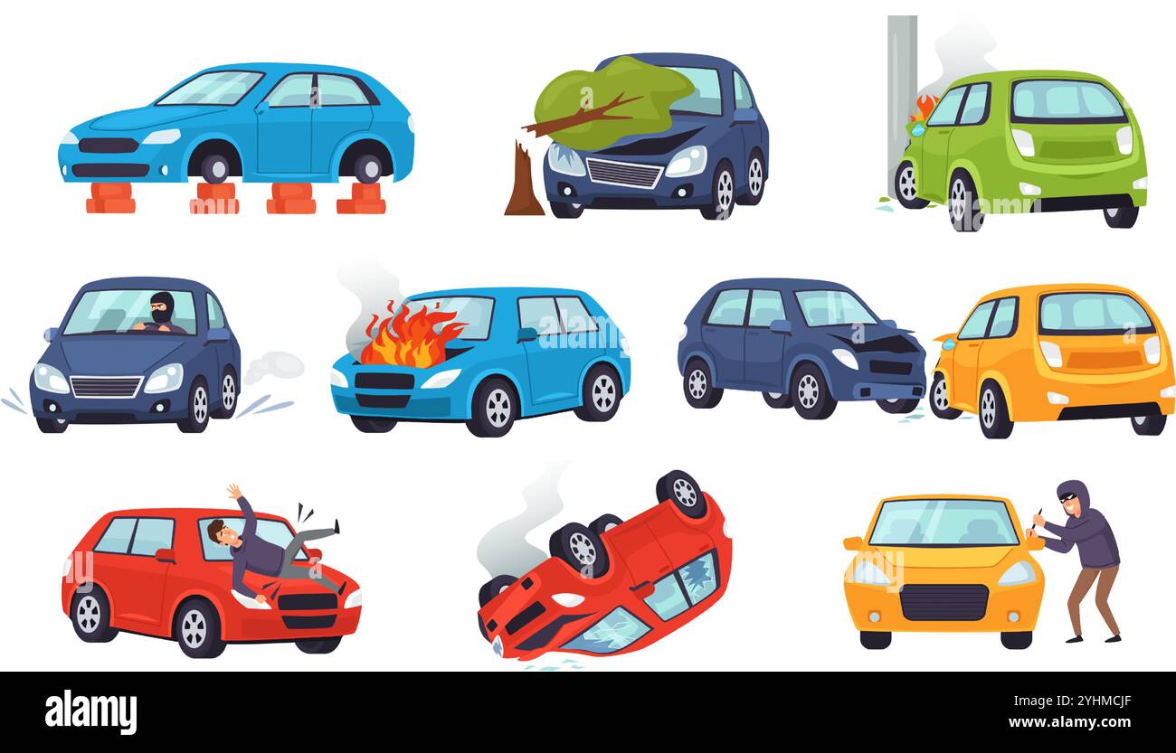 Wrecked vehicles Stock Vector Images - Alamy