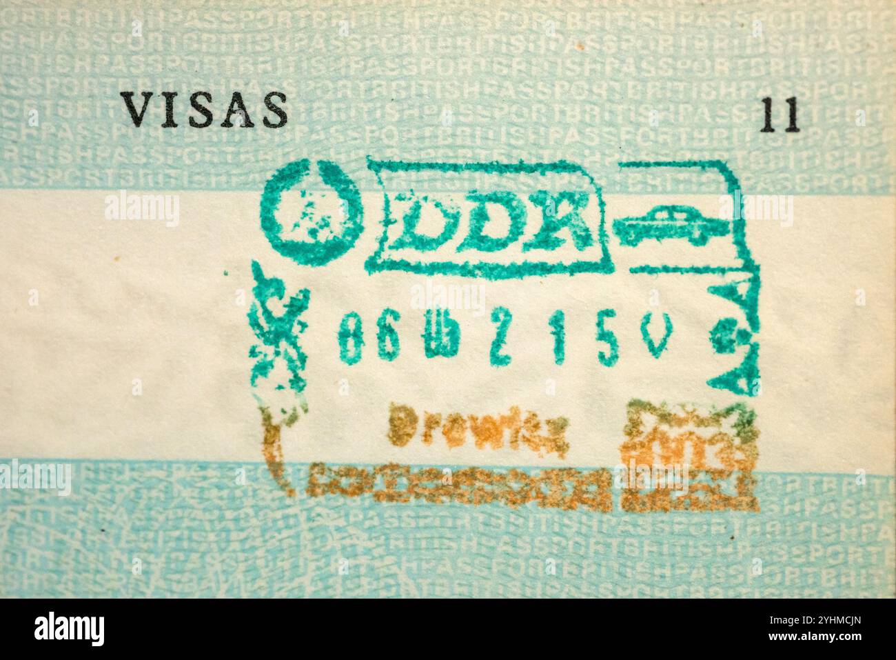 Brighton, November 12th 2024: Passport stamp for the DDR Stock Photo ...