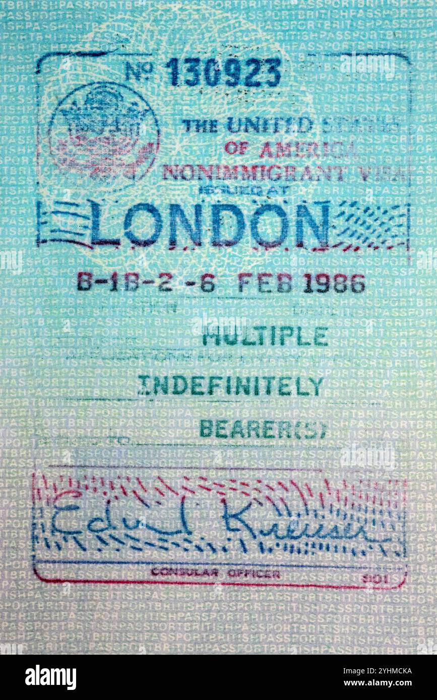 Brighton, November 12th 2024: Passport stamp, US Visa Stock Photo - Alamy