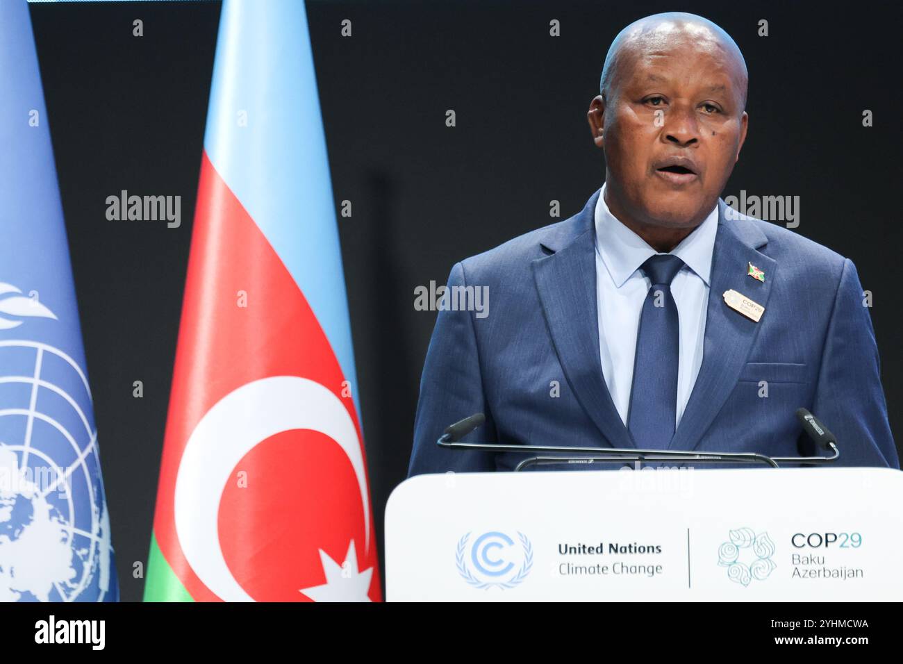 Baku, Azerbaijan, November 12, 2024. Prosper Bazombanza, Vice President ...